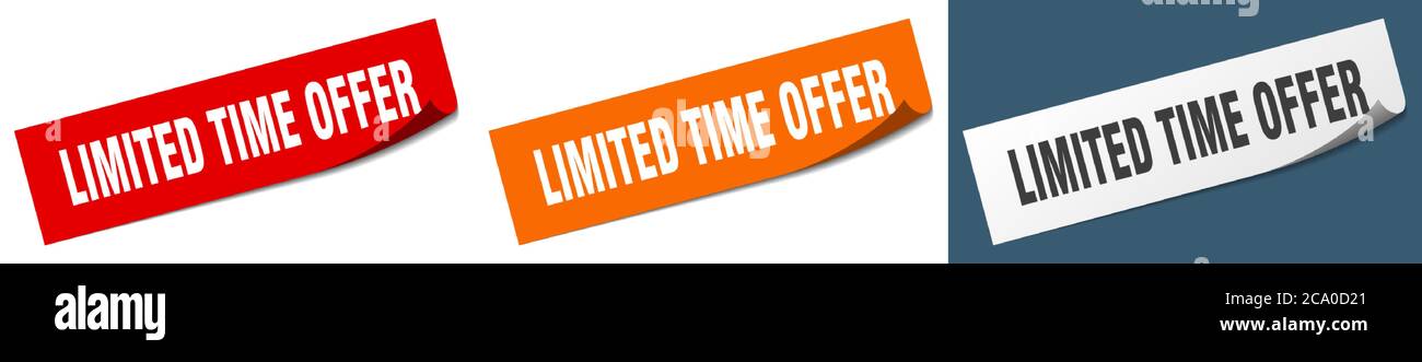limited time offer paper peeler sign set. limited time offer sticker ...