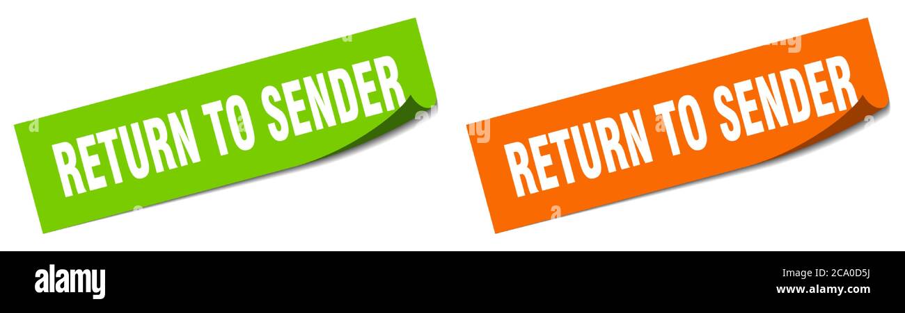 return to sender paper peeler sign set. return to sender sticker Stock ...