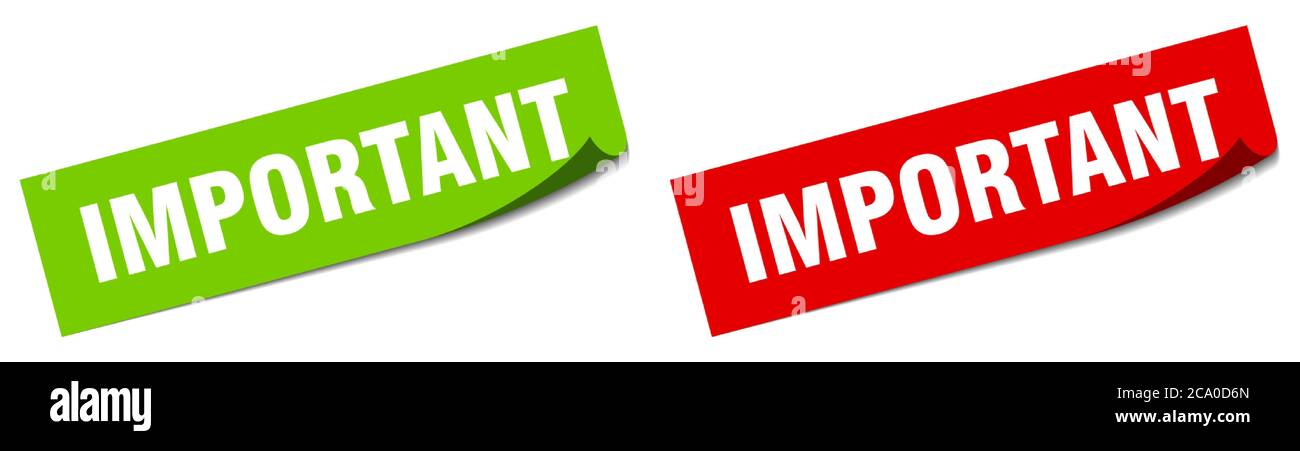 important paper peeler sign set. important sticker Stock Vector Image ...