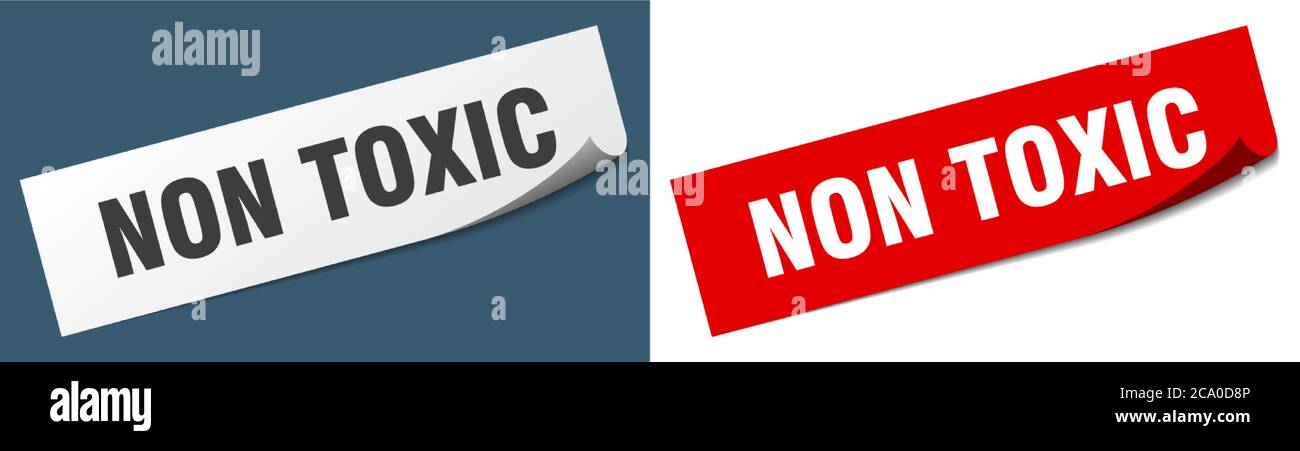non toxic paper peeler sign set. non toxic sticker Stock Vector Image ...