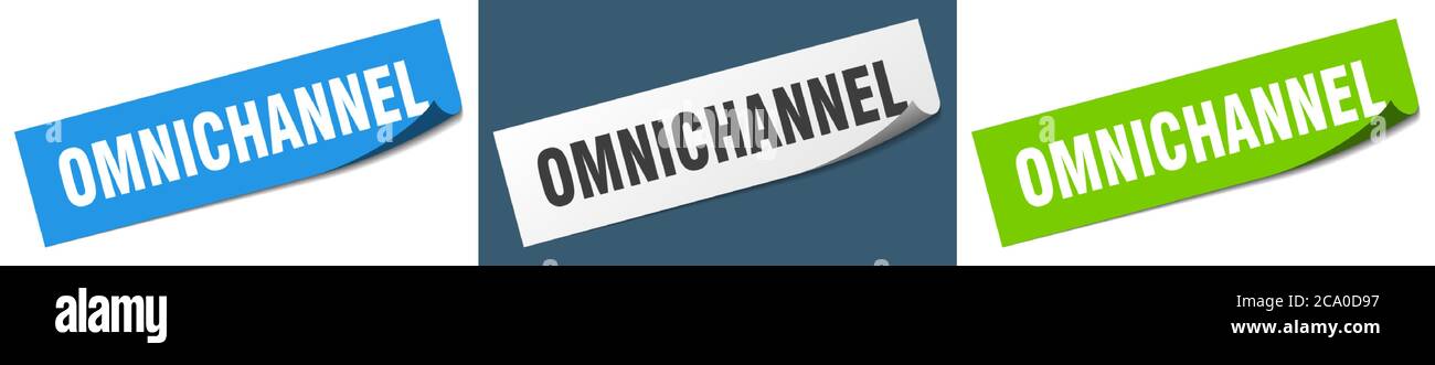 omnichannel paper peeler sign set. omnichannel sticker Stock Vector ...