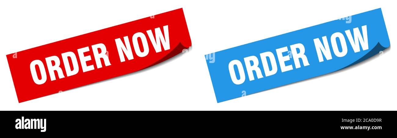 order now paper peeler sign set. order now sticker Stock Vector Image ...