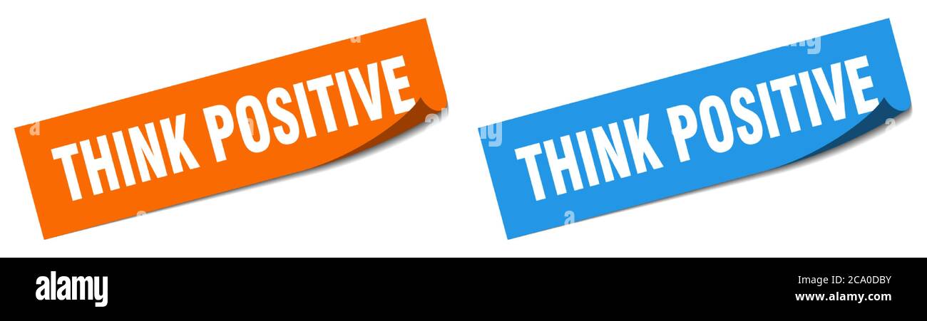 think positive paper peeler sign set. think positive sticker Stock ...