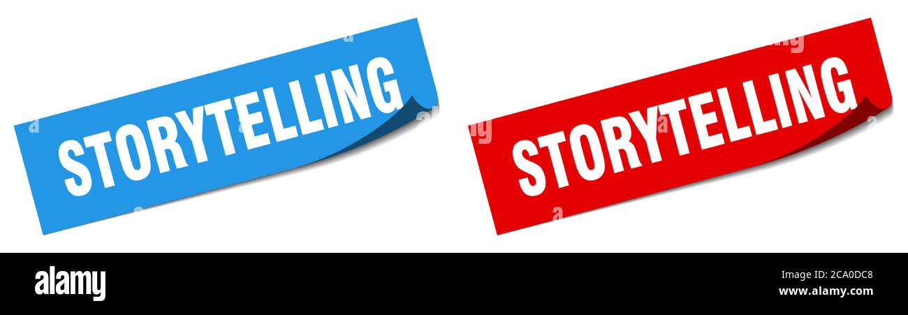 storytelling paper peeler sign set. storytelling sticker Stock Vector ...