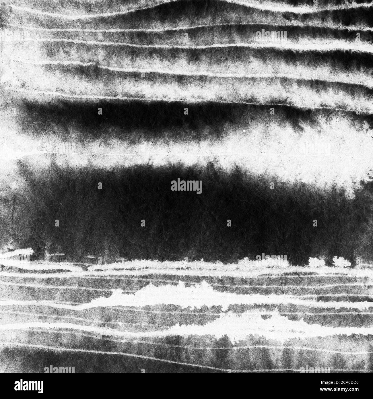 Abstract landscape ink hand drawn illustration. Black and white ink ...