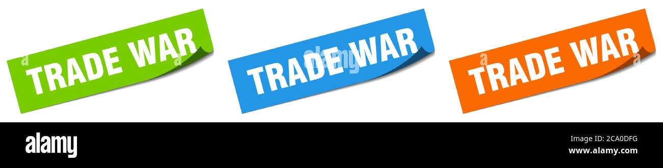 trade war paper peeler sign set. trade war sticker Stock Vector Image ...
