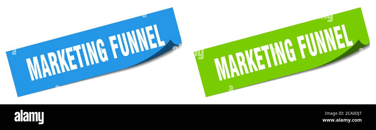 marketing funnel paper peeler sign set. marketing funnel sticker Stock ...