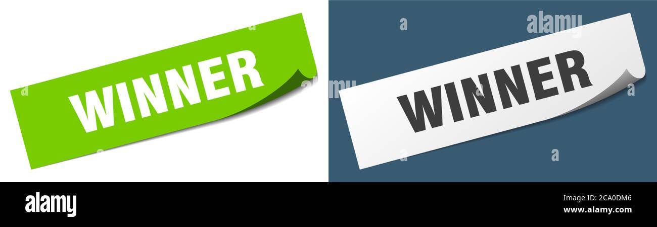 winner paper peeler sign set. winner sticker Stock Vector Image & Art ...