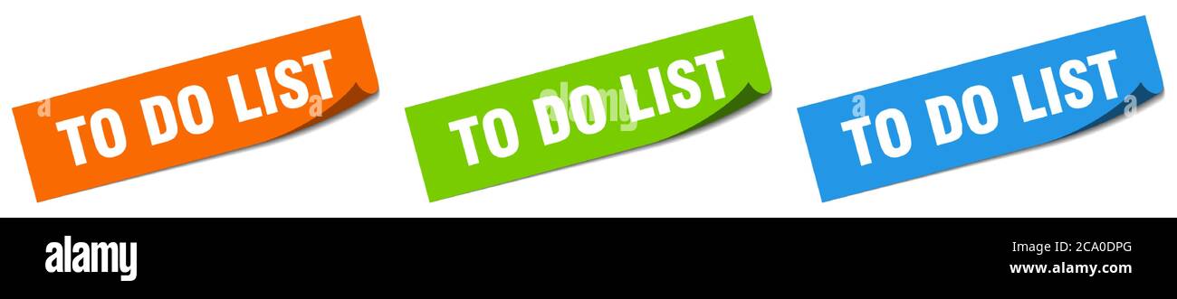 to do list paper peeler sign set. to do list sticker Stock Vector Image ...