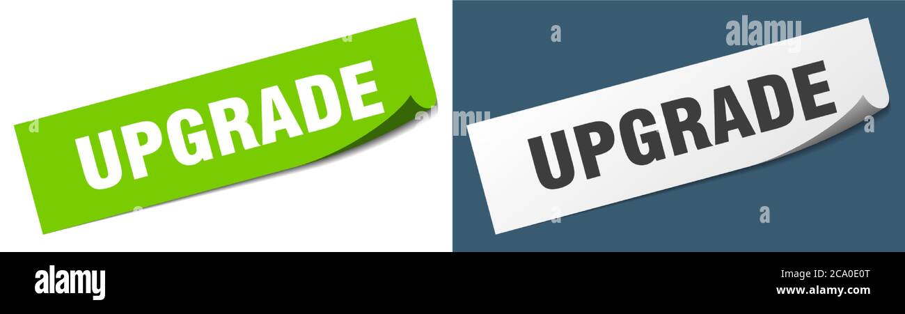 upgrade paper peeler sign set. upgrade sticker Stock Vector Image & Art ...