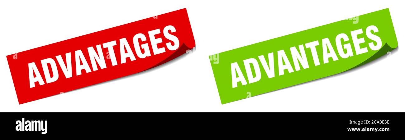 advantages paper peeler sign set. advantages sticker Stock Vector Image ...