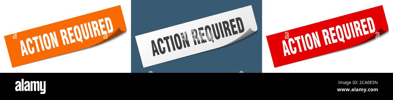 Action required sign orange hi-res stock photography and images - Alamy