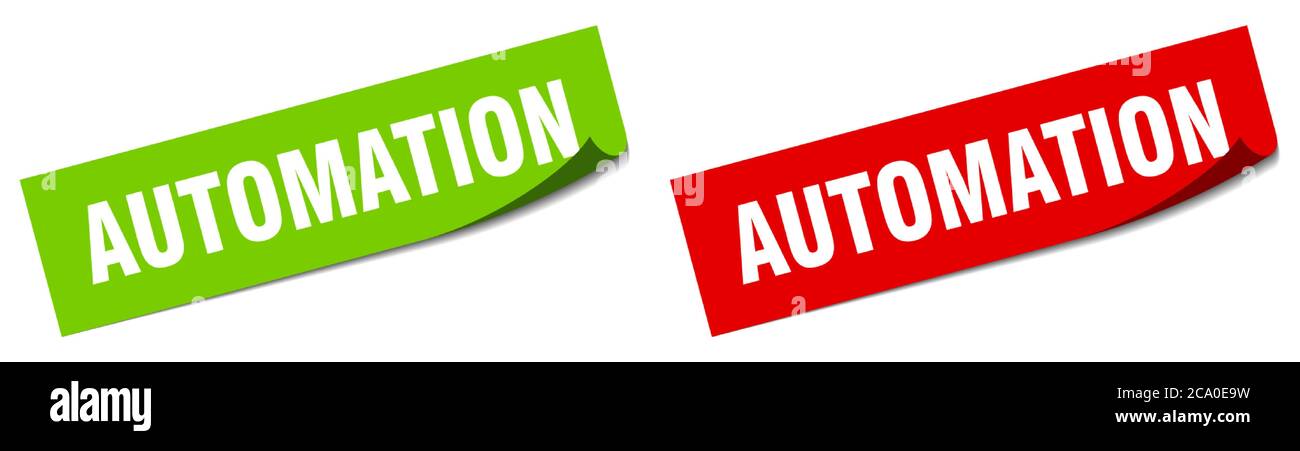 automation paper peeler sign set. automation sticker Stock Vector Image ...