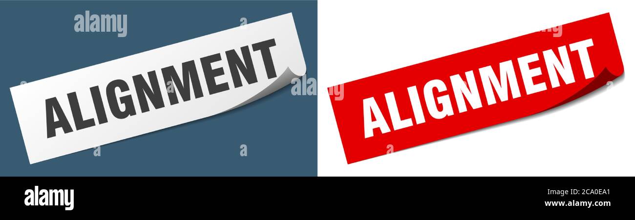 alignment paper peeler sign set. alignment sticker Stock Vector Image ...