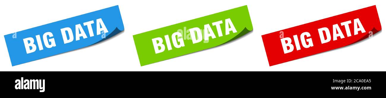 big data paper peeler sign set. big data sticker Stock Vector Image ...