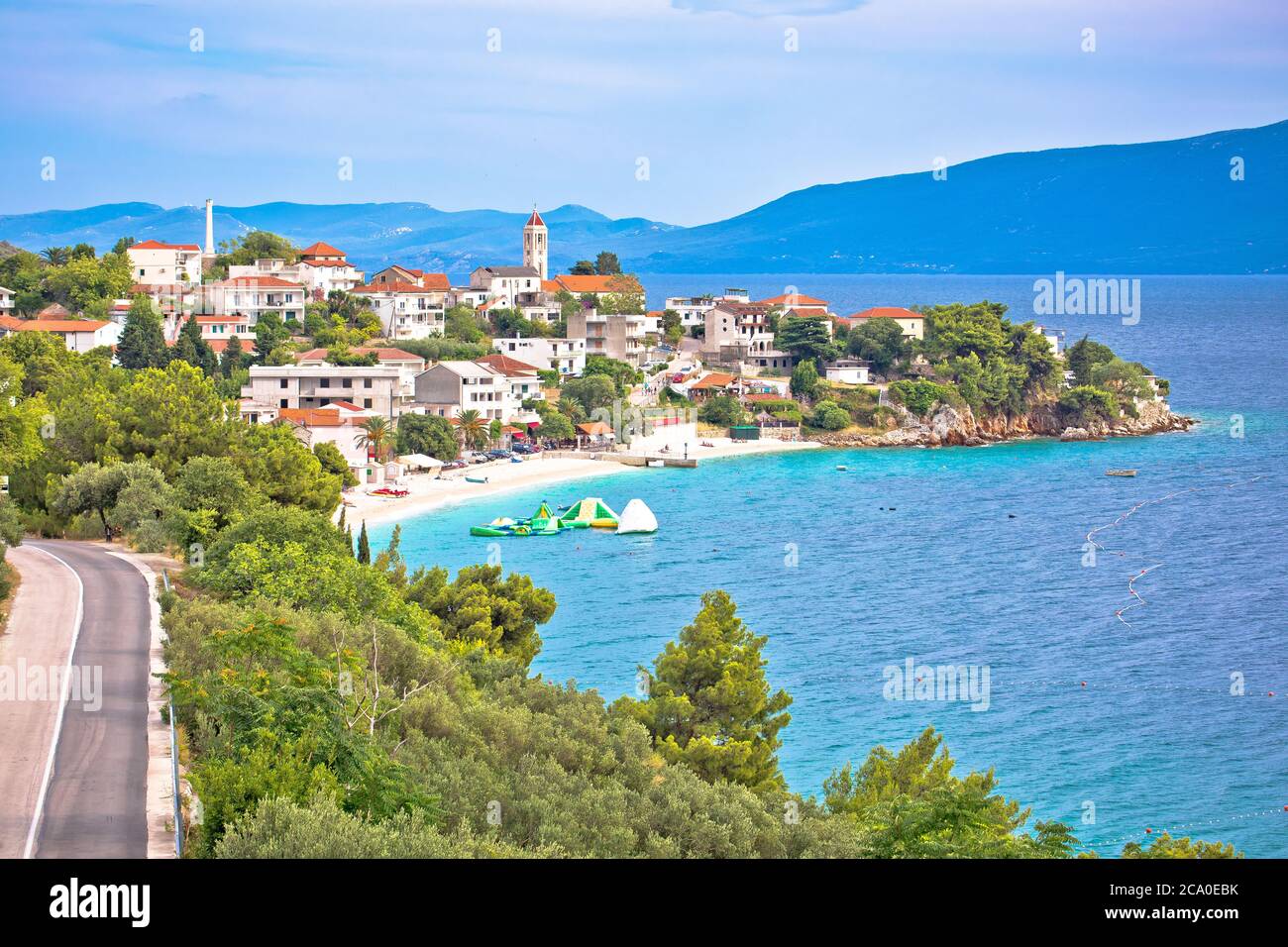 Gradac village on Makarska riviera waterfront view, Dalmatia region of ...