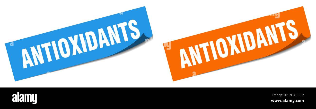 antioxidants paper peeler sign set. antioxidants sticker Stock Vector ...