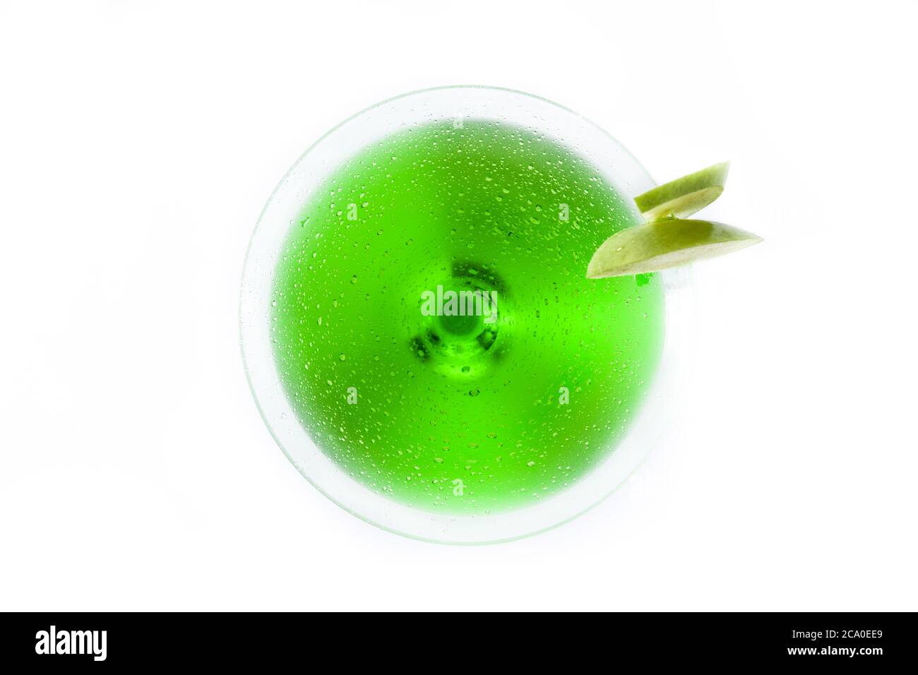 Green appletini cocktail in glass isolated on white background Stock ...