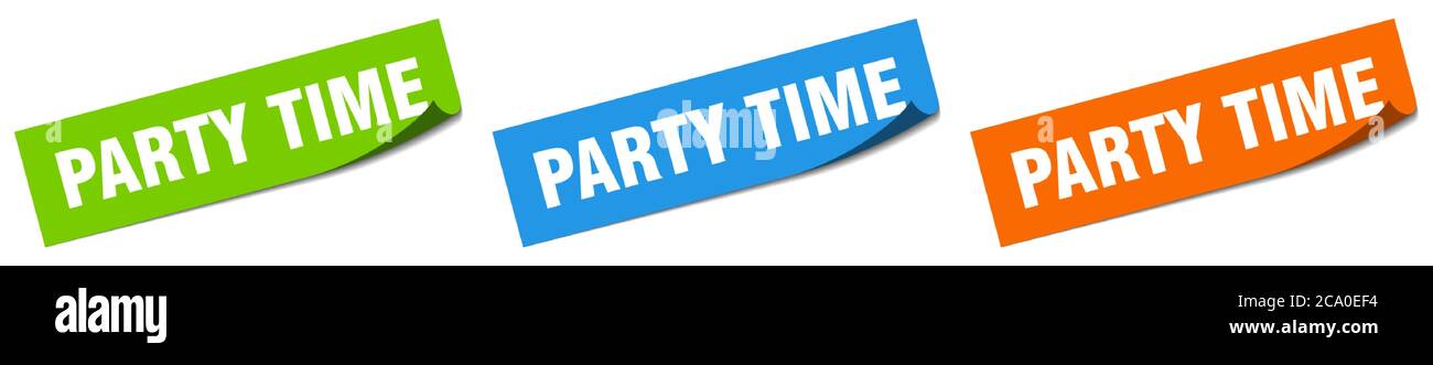 party time paper peeler sign set. party time sticker Stock Vector Image ...