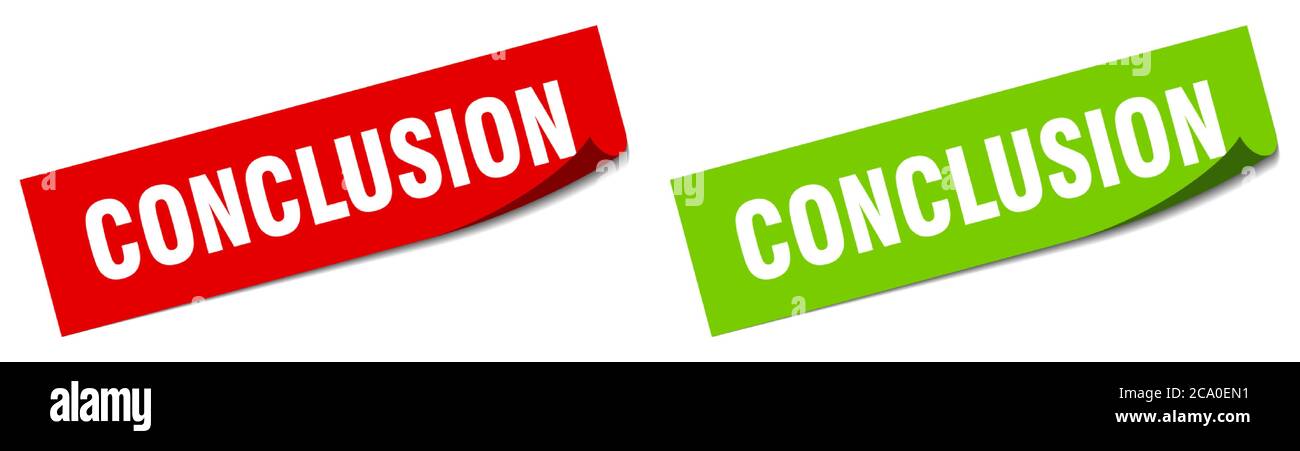 conclusion paper peeler sign set. conclusion sticker Stock Vector Image ...