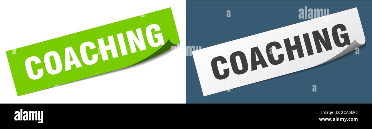 coaching paper peeler sign set. coaching sticker Stock Vector Image ...