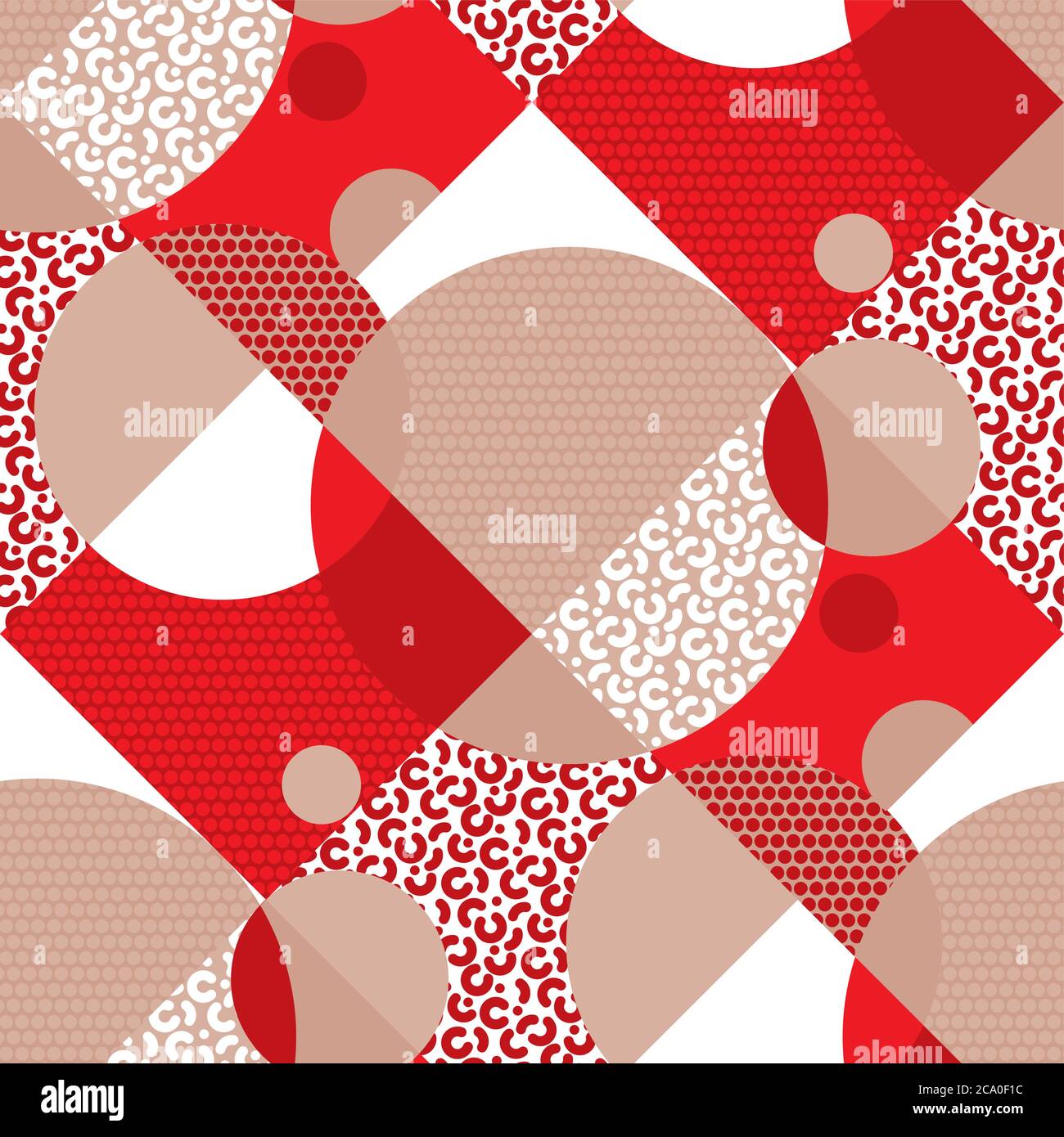 Round geometric and white texture seamless pattern for background ...