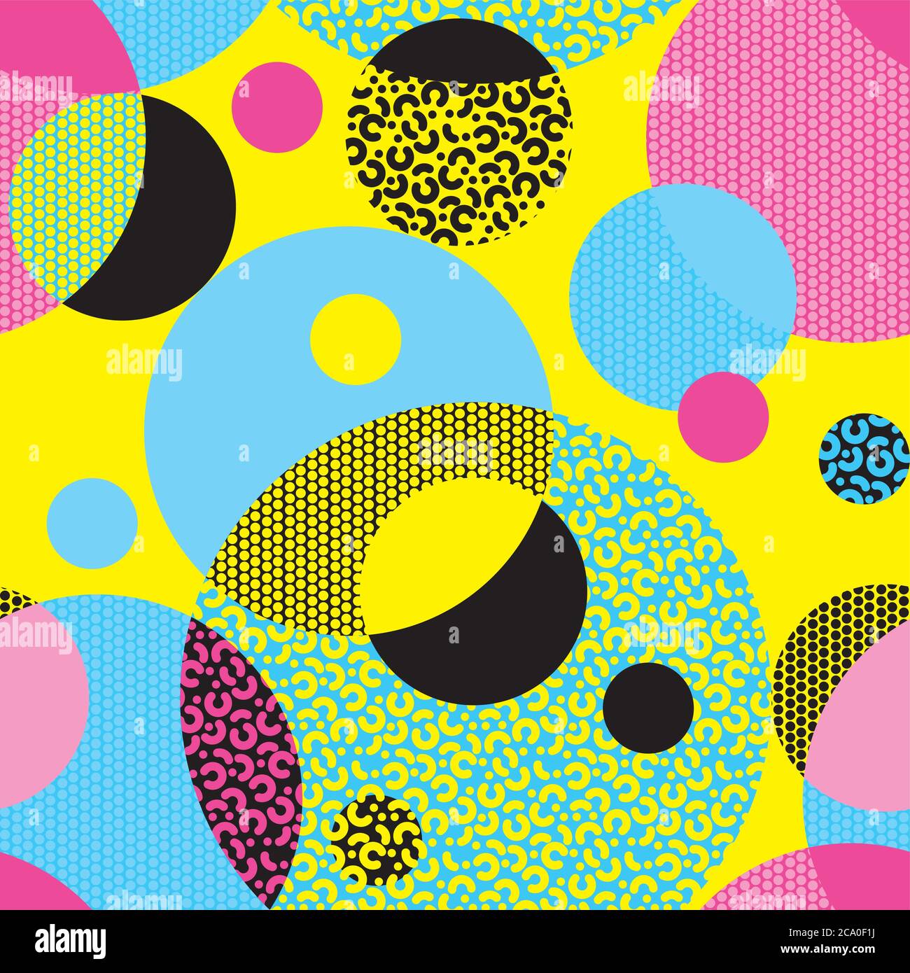 Colorful vivid cool geometry circle seamless pattern for background ...