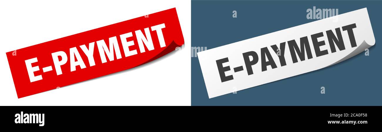 e-payment paper peeler sign set. e-payment sticker Stock Vector Image ...