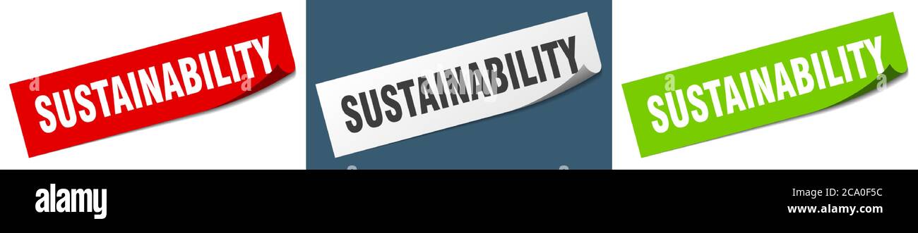 sustainability paper peeler sign set. sustainability sticker Stock ...