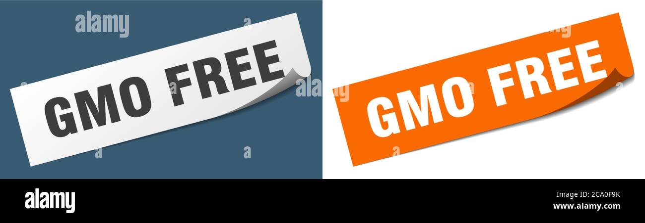 gmo free paper peeler sign set. gmo free sticker Stock Vector Image ...