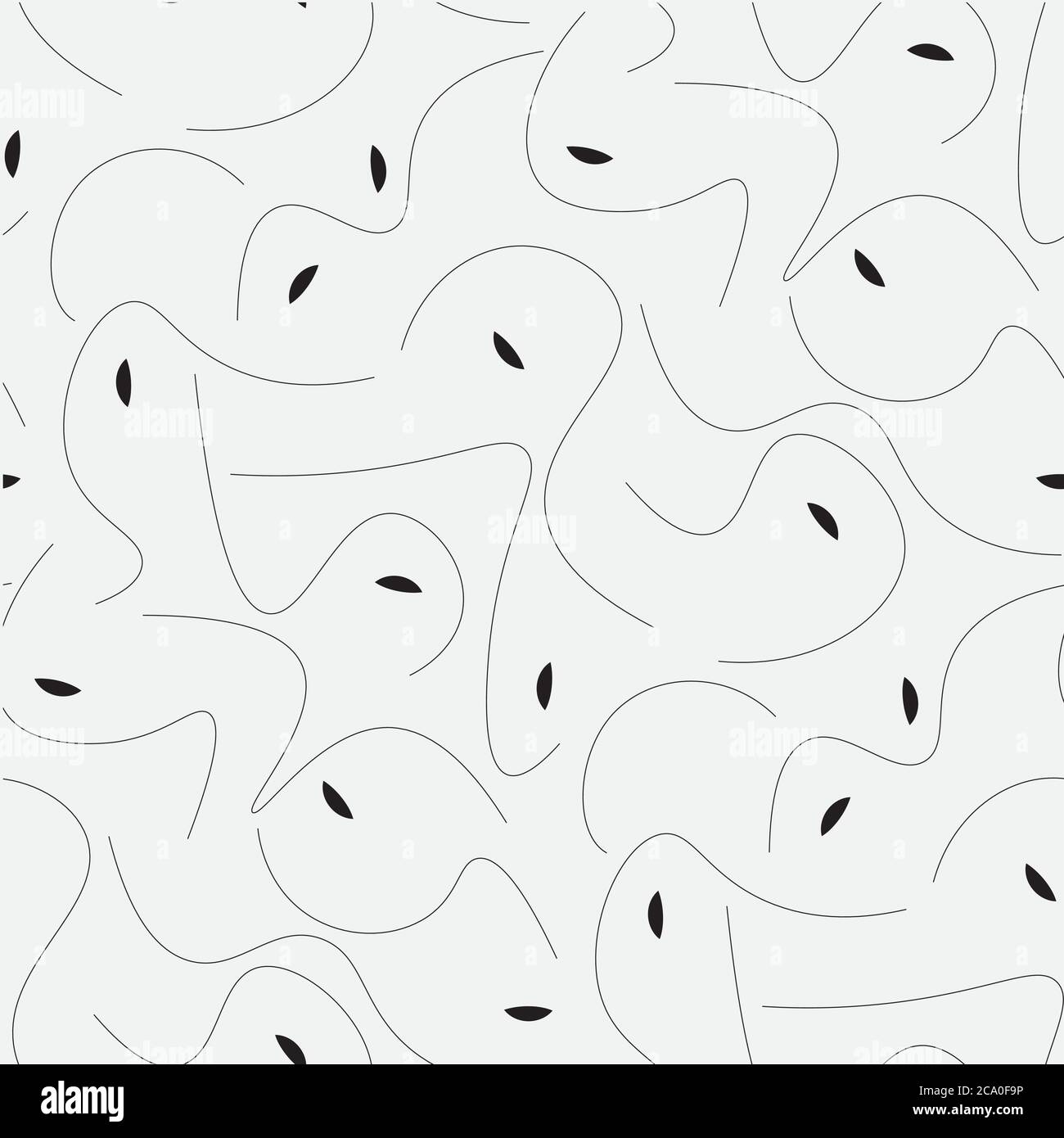 Abstract soft lines black and white seamless pattern for background ...