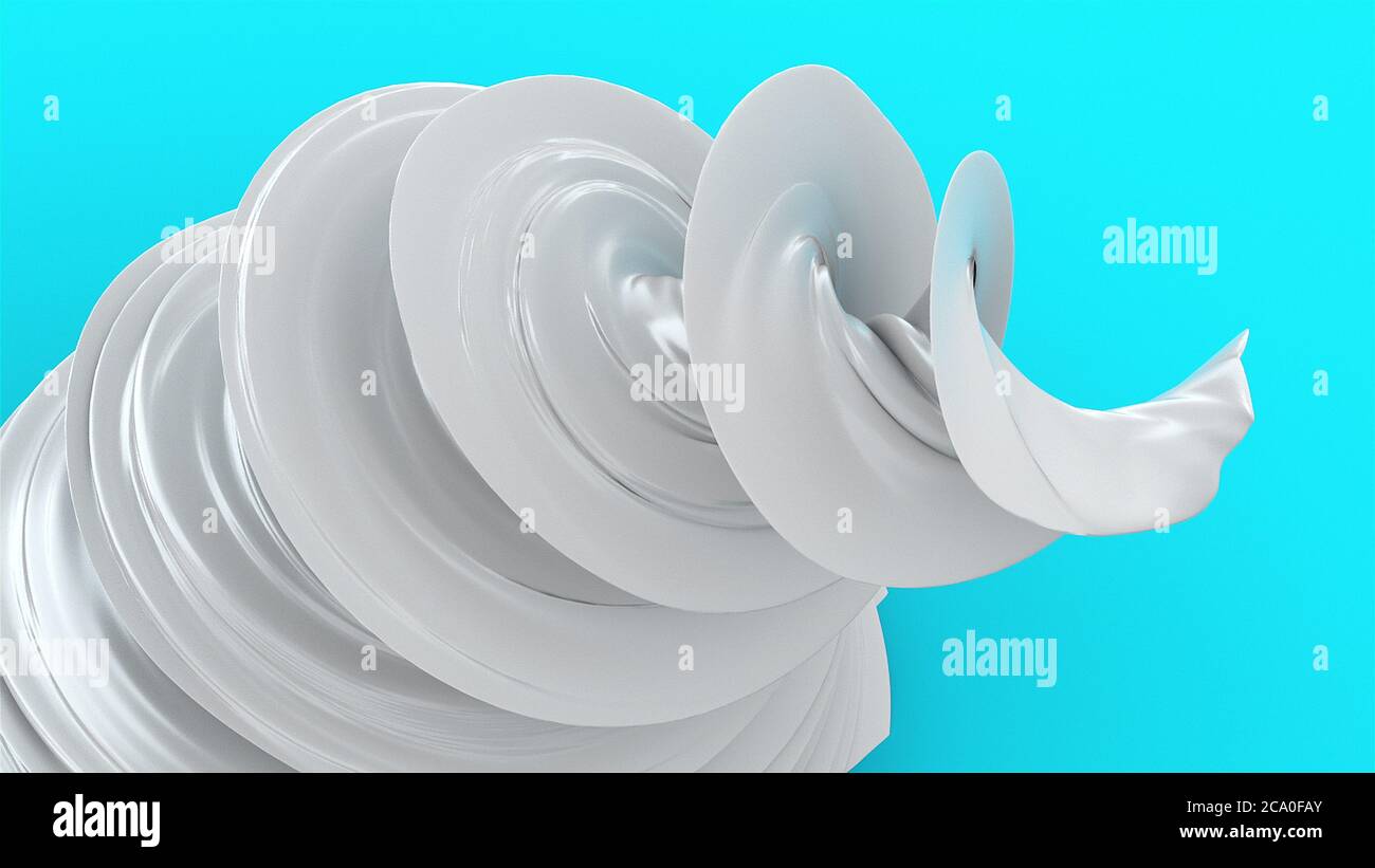 Abstract growing vortex flow, computer generated. 3d rendering modern ...