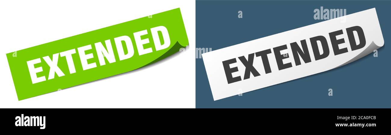 extended paper peeler sign set. extended sticker Stock Vector Image ...