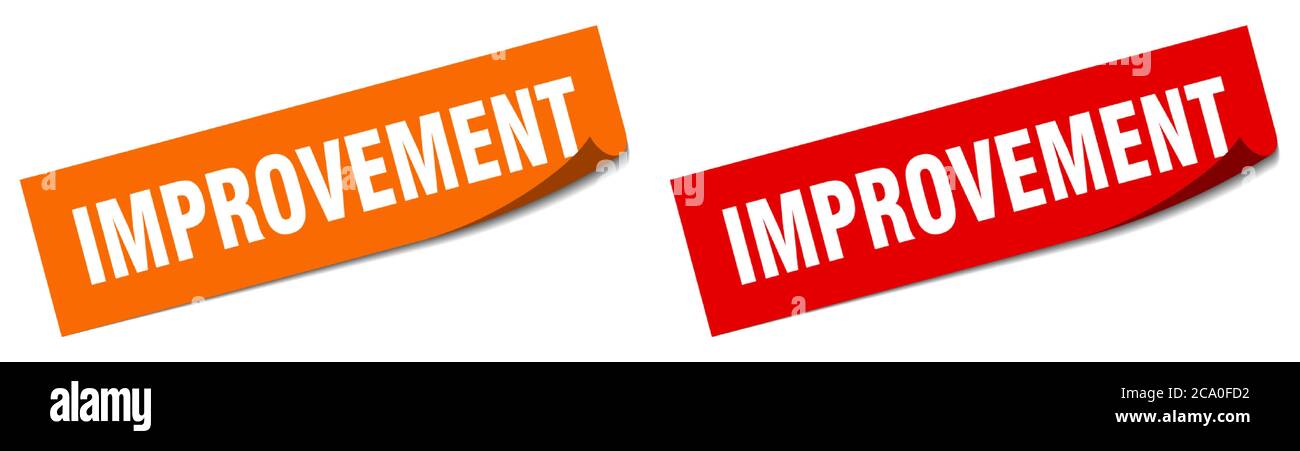 improvement paper peeler sign set. improvement sticker Stock Vector ...