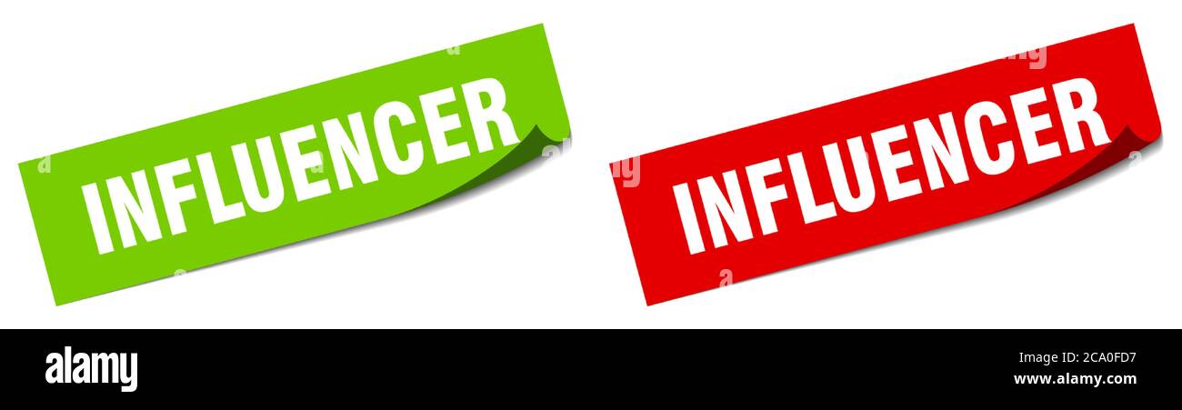 influencer paper peeler sign set. influencer sticker Stock Vector Image ...