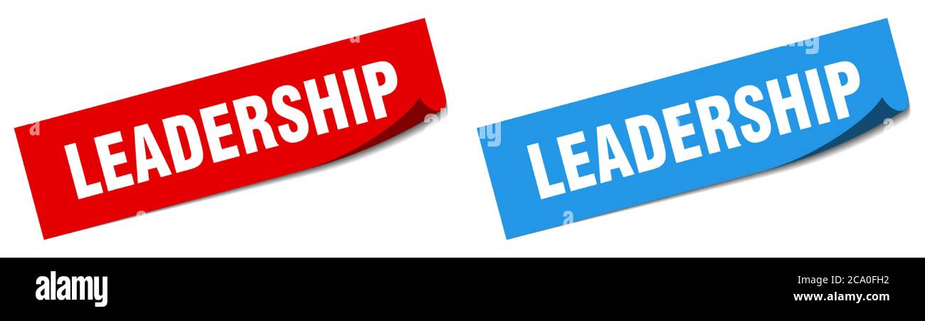 leadership paper peeler sign set. leadership sticker Stock Vector Image ...
