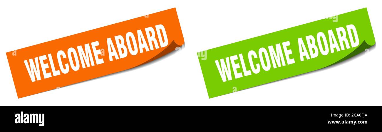 welcome aboard paper peeler sign set. welcome aboard sticker Stock ...