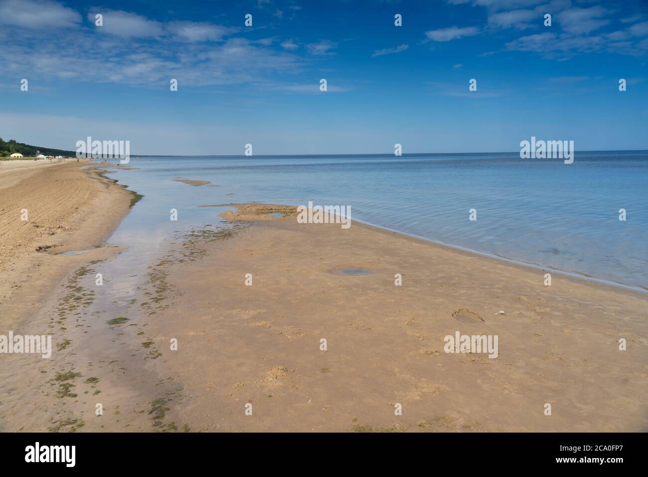 Large white sand beaches on the shores of the Baltic Sea in Jurmala, a ...