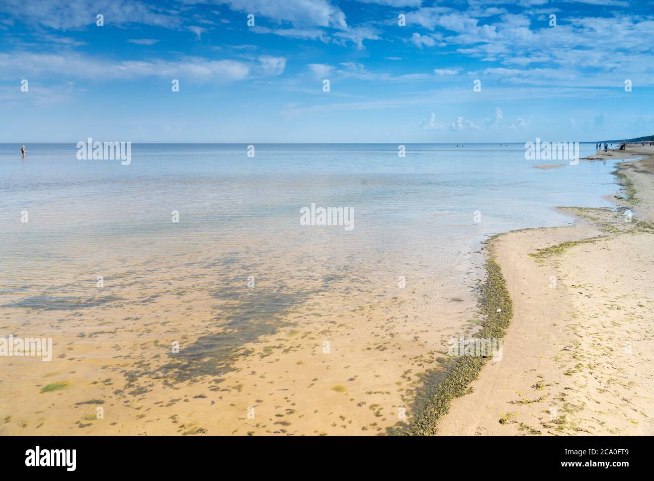 Large white sand beaches on the shores of the Baltic Sea in Jurmala, a ...
