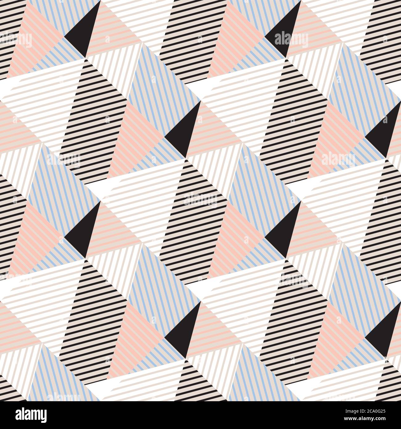 Abstract triangle geometry with stripes seamless pattern for background ...