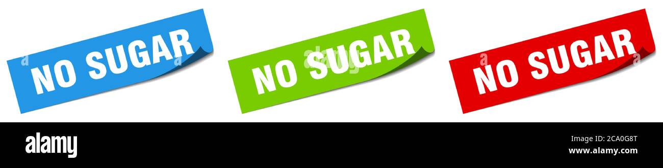 no sugar paper peeler sign set. no sugar sticker Stock Vector Image ...