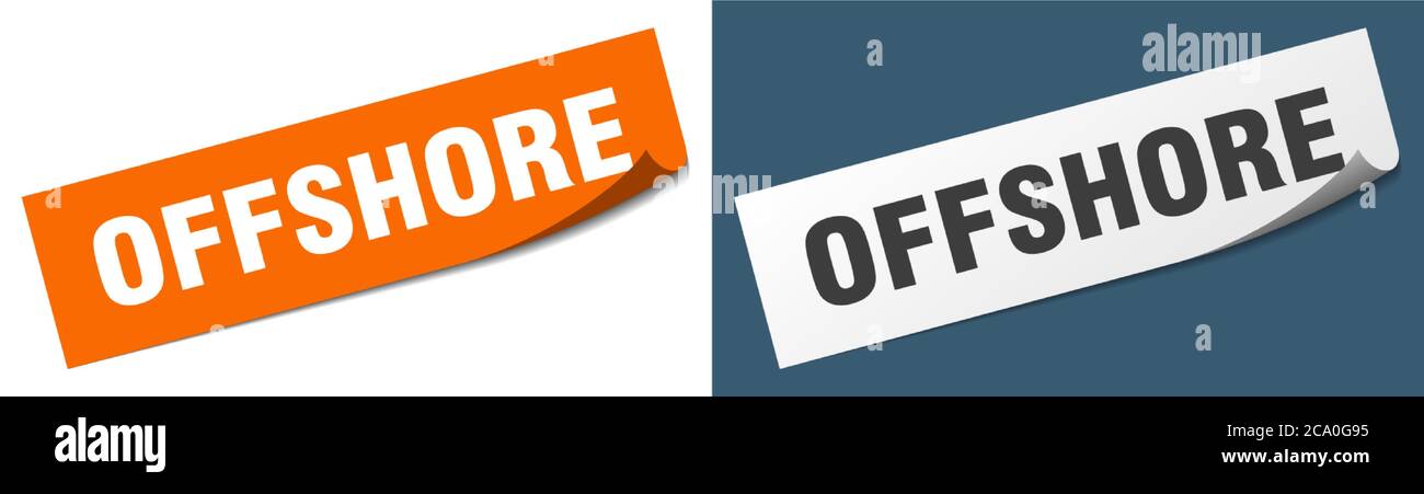 offshore paper peeler sign set. offshore sticker Stock Vector Image ...
