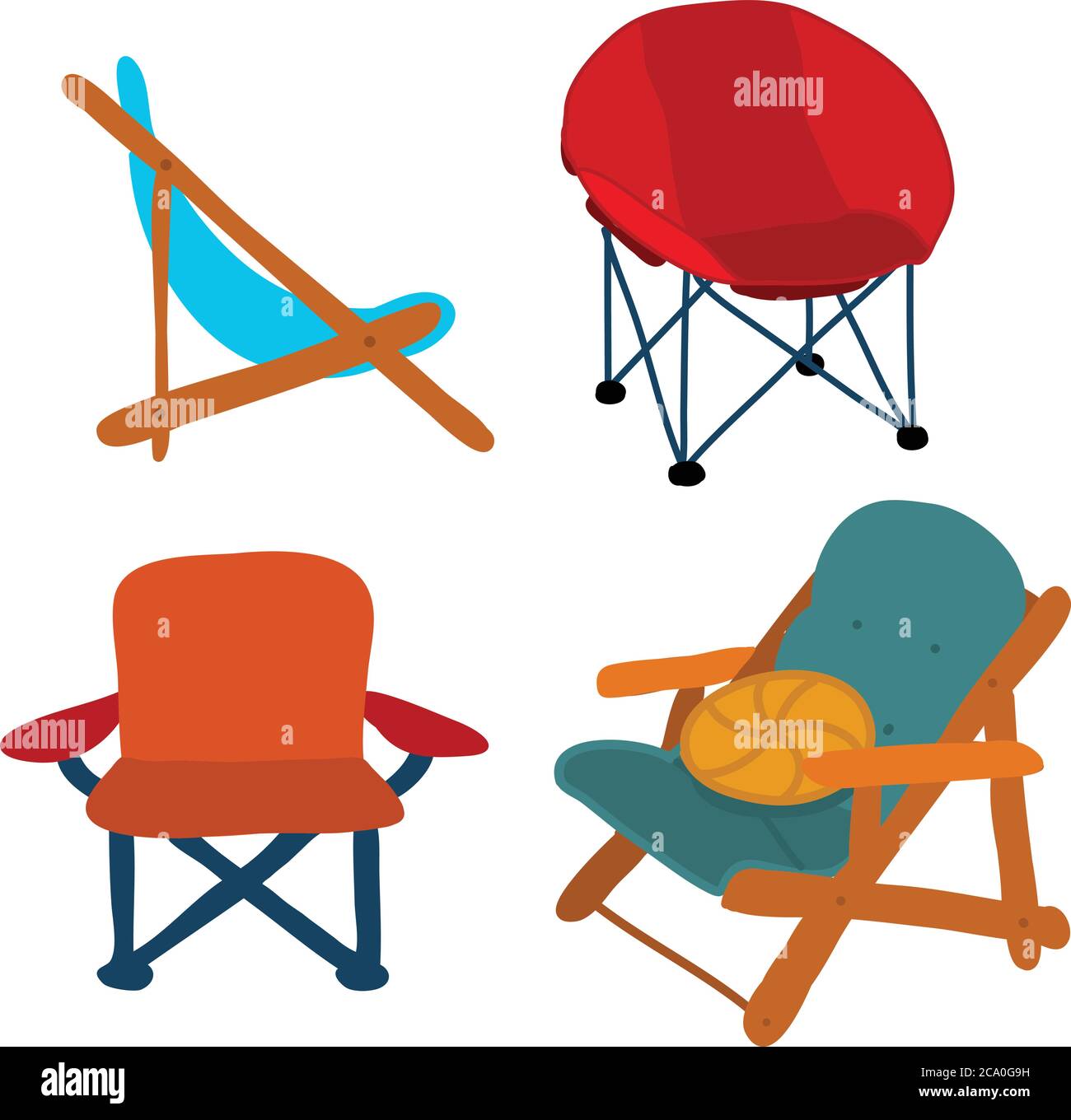 Camping Picnic Patio Chairs vector icon set Stock Vector Image & Art ...
