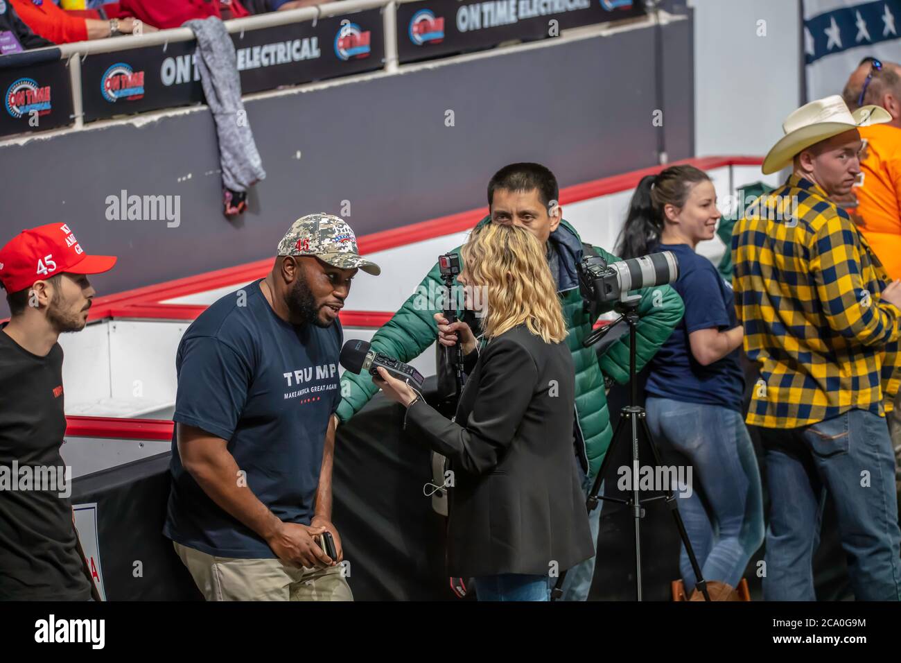 President Trump supporter being interviewed at the rally in the ...