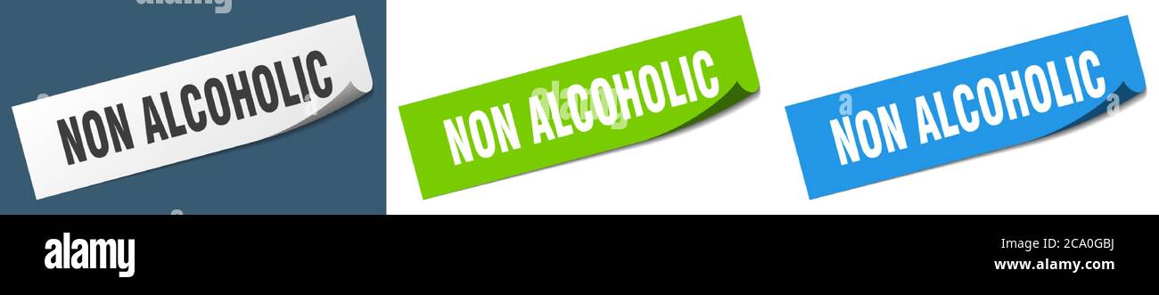 non alcoholic paper peeler sign set. non alcoholic sticker Stock Vector ...