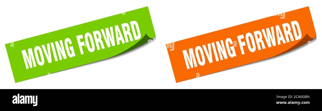 moving forward paper peeler sign set. moving forward sticker Stock ...