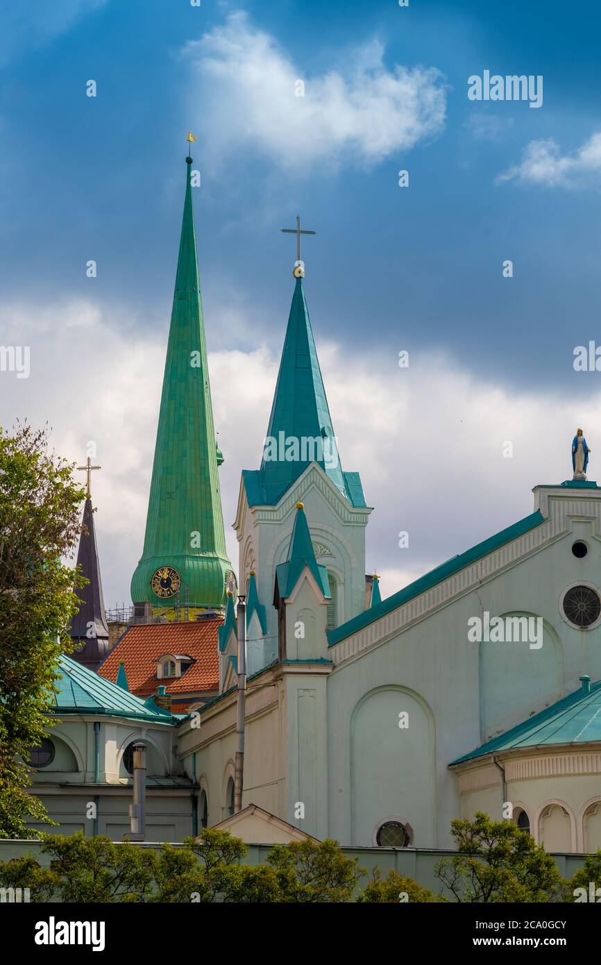 The charming cathedral square in the old town of Riga, Latvia. Founded ...