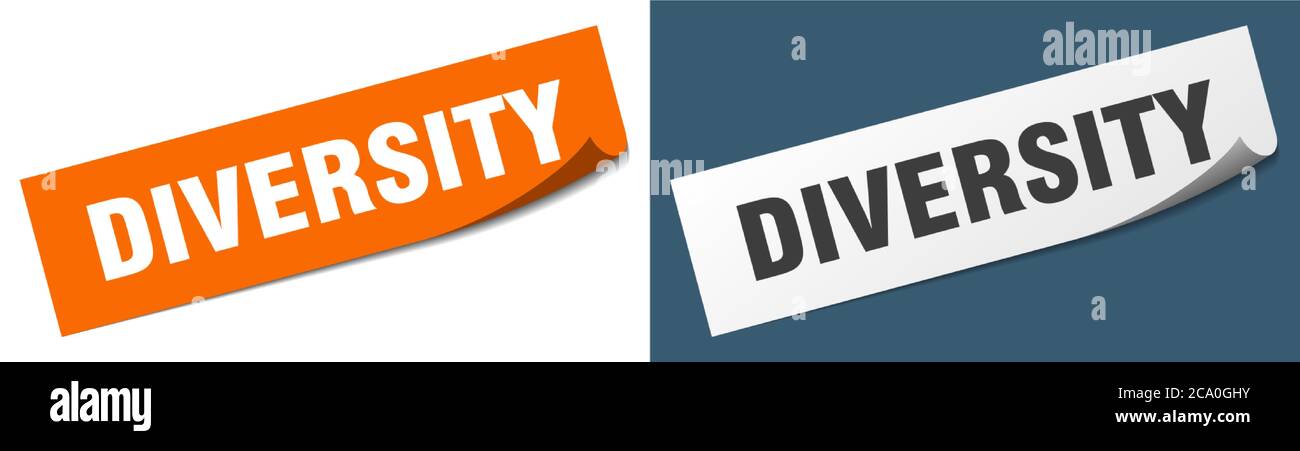 diversity paper peeler sign set. diversity sticker Stock Vector Image ...