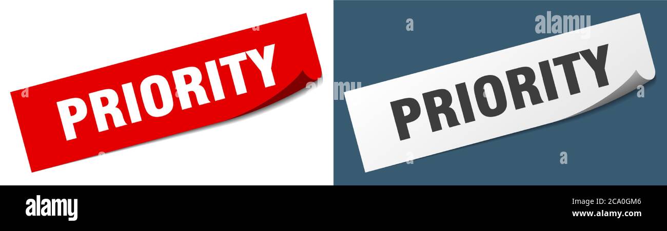 priority paper peeler sign set. priority sticker Stock Vector Image ...