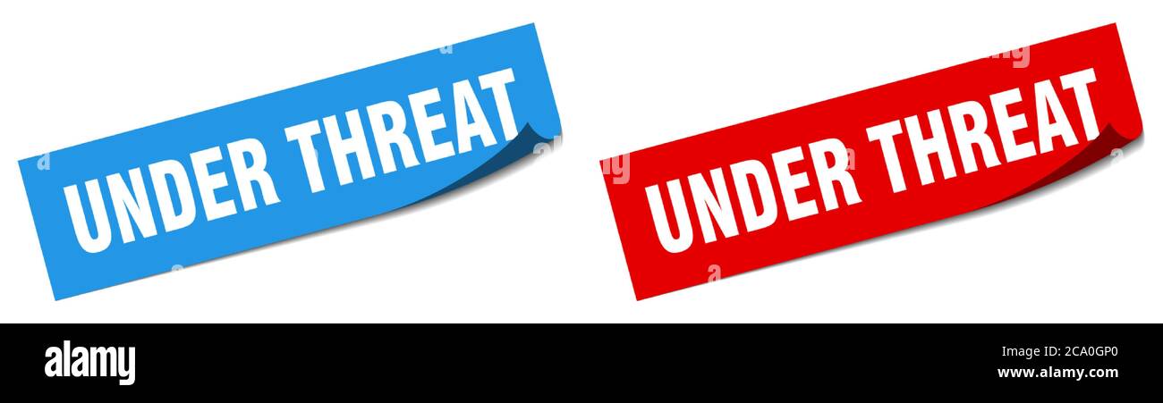 under threat paper peeler sign set. under threat sticker Stock Vector ...